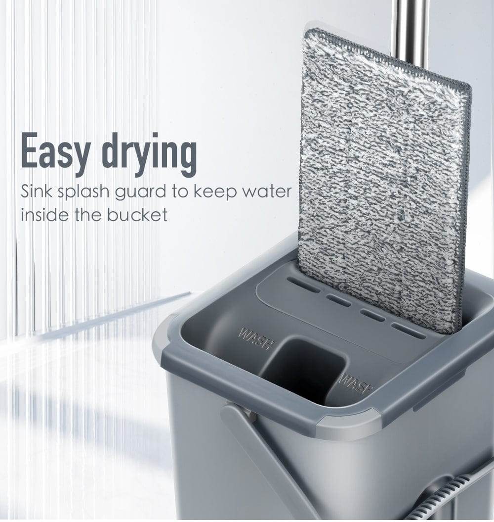 Šluota su automatinio plovimo ir gręžimo kibiru – Langta